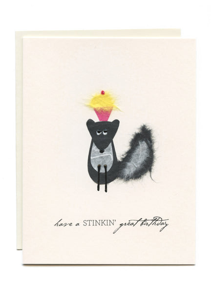 "Have a Stinking' Great Birthday" Skunk w Cupcake – Flaunt Cards