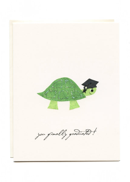 "You Finally Graduated!" Turtle with Grad Cap – Flaunt Cards